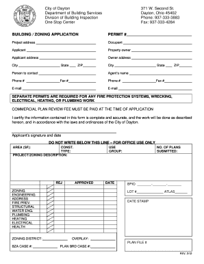 Fillable Online cityofdayton BUILDING / ZONING APPLICATION PERMIT ...