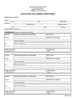 Millersburg Area School District Employment - Fill Online, Printable ...