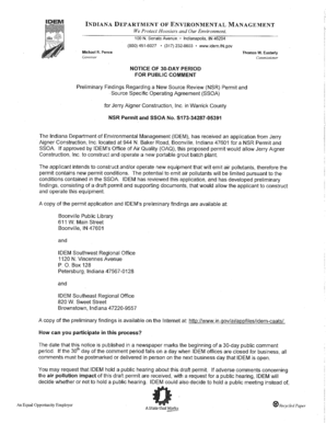 Fillable Online permits air idem in Draft new source review permit and ...