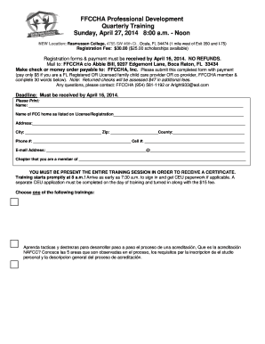 Fillable Online elcfv Quarterly Meeting and Training Forms - Florida ...