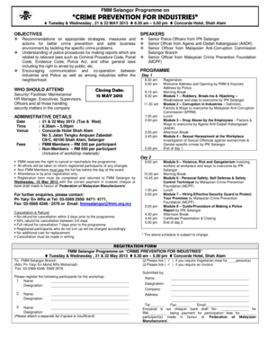 Fillable Online CRIME PREVENTION FOR INDUSTRIES - fmm Fax Email Print ...