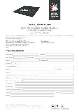 Fillable Online naba APPLICATION FORM - Naba - naba Fax Email Print ...