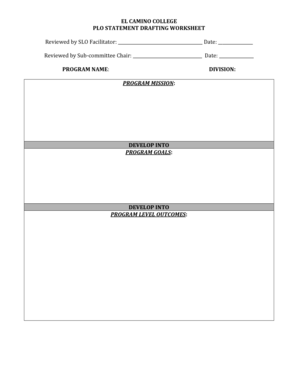 Fillable Online elcamino EL CAMINO COLLEGE PLO STATEMENT DRAFTING ...