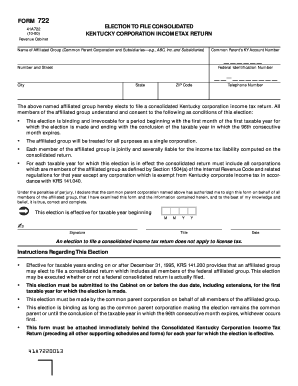 Kentucky Form 722 - Fill Online, Printable, Fillable, Blank | pdfFiller