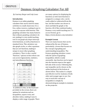 Fillable Online Desmos: Graphing Calculator For All Fax Email Print ...