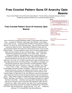 Fillable Online Free Crochet Pattern Sons Of Anarchy Opie Fax Email ...