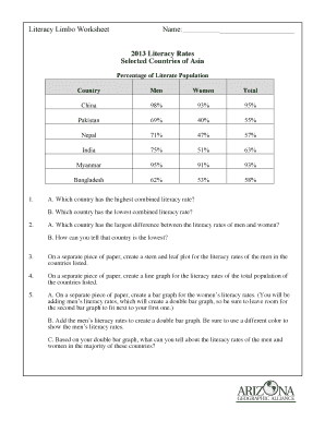 Fillable Online Literacy Limbo Worksheet Fax Email Print - pdfFiller