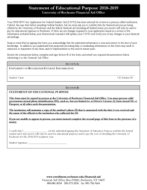 Fillable Online Statement of Educational Purpose 2018-2019 Fax Email ...