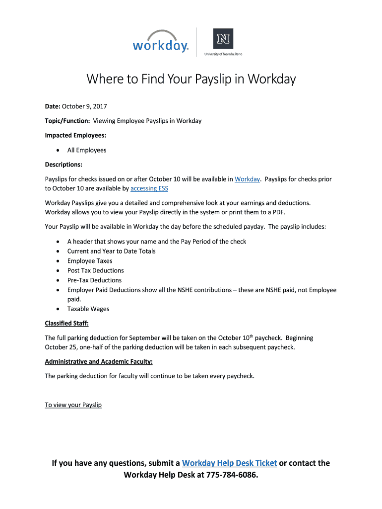 Fillable Online Where to Find Your Payslip in Workday Fax Email Print ...