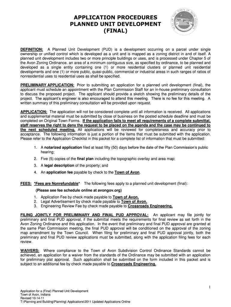 Fillable Online DEFINITION: A Planned Unit Development (PUD) is a ...
