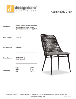 Fillable Online Agustin Side Chair Fax Email Print - pdfFiller