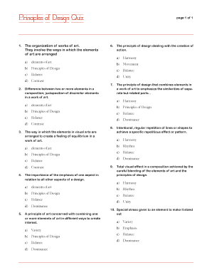 Fillable Online Principles of Design Quiz Fax Email Print - pdfFiller