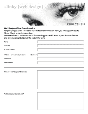 Fillable Online Web Design - Client Questionnaire Fax Email Print ...