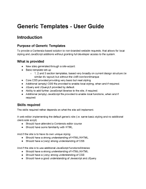 Fillable Online Generic Templates - User Guide Fax Email Print - pdfFiller