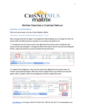 Fillable Online Matrix Creating a Custom Display Fax Email Print ...
