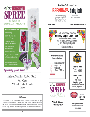 Fillable Online Ann Silvas Sewing Center Fax Email Print - pdfFiller