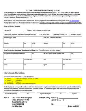 E2 Laboratory Registration (e2-lab-001) Doc Template | pdfFiller