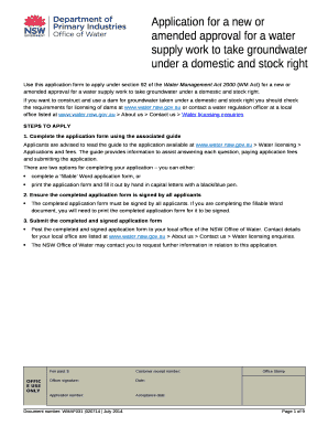 Use this application to apply under section 92 of the Water Management ...