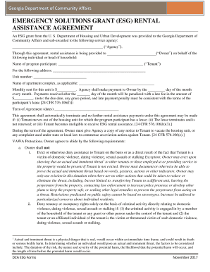 Fillable Online EMERGENCY SOLUTIONS GRANT (ESG) RENTAL Fax Email Print ...