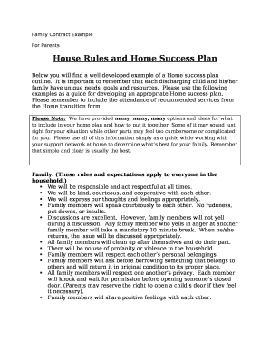Family Contract Example Doc Template | pdfFiller