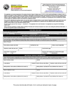 INDIANA E-CYCLE Doc Template | pdfFiller