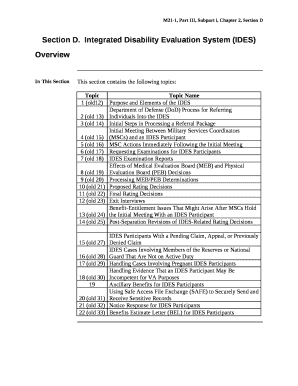 Integrated Disability Evaluation System (IDES) Doc Template | pdfFiller