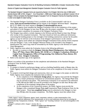 The Standard Designer Evaluation s are required by Section 13 of ...