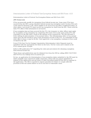Determination Letter of Federal Tax-Exemption Status and IRS 1023 Doc ...