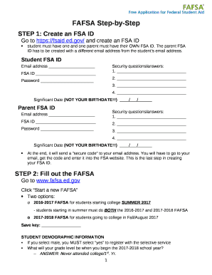 FAFSA Step-by-Step Doc Template | pdfFiller