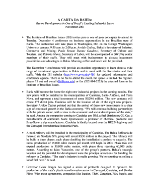 Fillable Online A CARTA DA BAHIA: Fax Email Print - pdfFiller