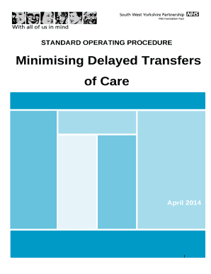MINIMISING DELAYED DISCHARGE/TRANSFERS OF CARE Doc Template | pdfFiller