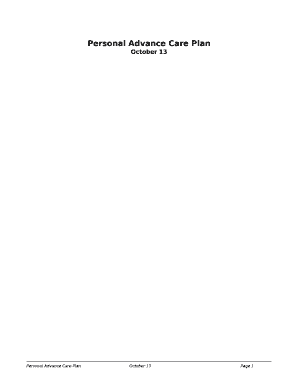 Personal Advance Care Plan Doc Template | pdfFiller