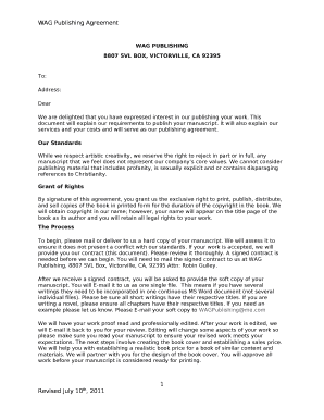 WAG PUBLISHING Doc Template | pdfFiller