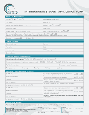 Fillable Online queensford edu Unique Student Identifier Number: (USI ...