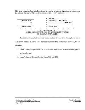 This is an example of an attachment one can use for a records ...