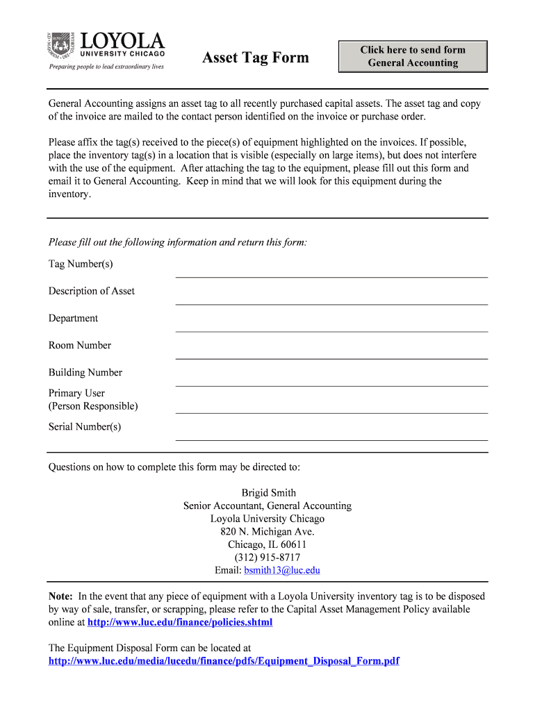 Fillable Online Asset Tag Form Fax Email Print - pdfFiller