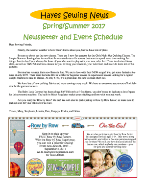 Fillable Online Newsletter and Event Schedule Fax Email Print - pdfFiller