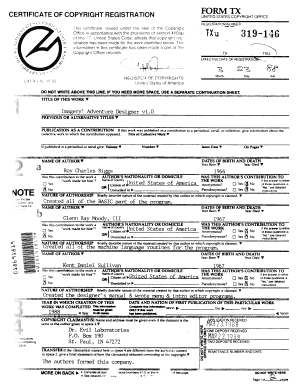Fillable Online CERTIFICATE OF COPYRIGHT REGISTRATION Fax Email Print ...