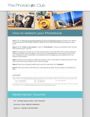 Fillable Online How to redeem your Photobook Fax Email Print - pdfFiller
