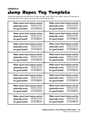 Fillable Online Jump Ropes Tag Template Fax Email Print - pdfFiller