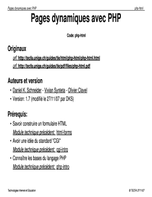 Fillable Online Pages dynamiques avec PHP Fax Email Print - pdfFiller