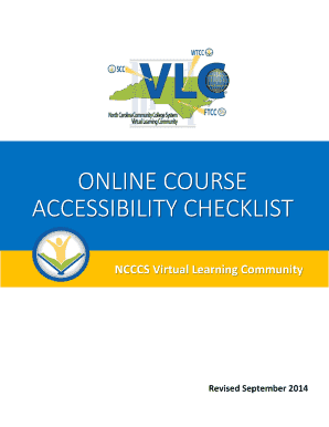 Fillable Online NCCCS Virtual Learning Community Fax Email Print ...