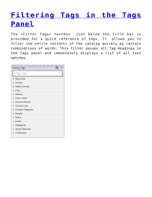 Fillable Online Filtering Tags in the Tags Fax Email Print - pdfFiller