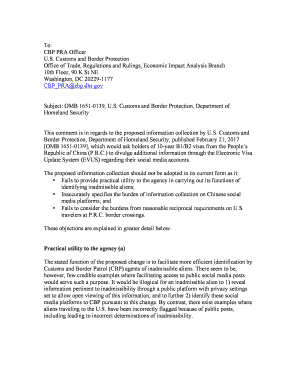 Fillable Online CBP PRA Officer Fax Email Print - pdfFiller