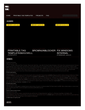 Fillable Online PRINTABLE TAG TEMPLATES Fax Email Print - pdfFiller