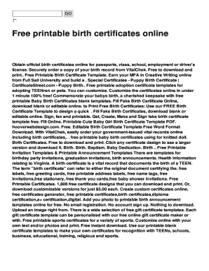 Fillable Online Free printable birth certificates online Fax Email ...