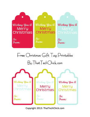 Fillable Online Free Christmas Gift Tag Printables Fax Email Print ...