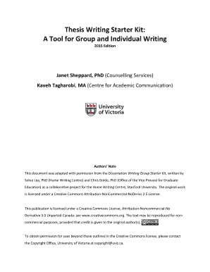 Fillable Online Thesis Writing Starter Kit: Fax Email Print - pdfFiller