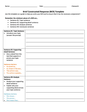 Bcr Template - Fill Online, Printable, Fillable, Blank | pdfFiller