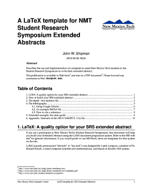 Fillable Online A LaTeX template for NMT Fax Email Print - pdfFiller